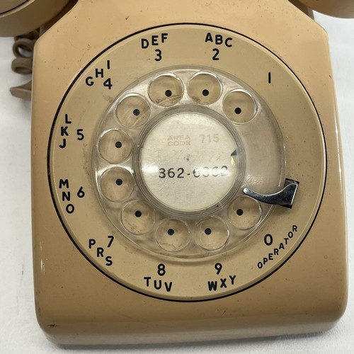 Vintage ITT Rotary Dial Telephone Phone Corded Beige Retro UnTested | eBay