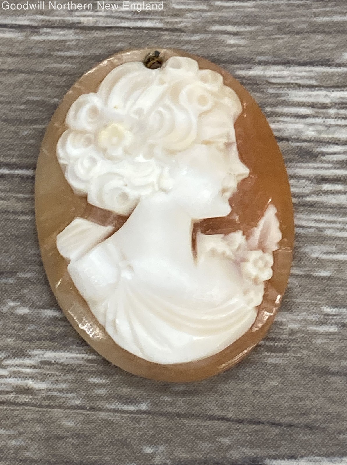 Vintage Costume Carved Shell Cameo Woman Side Profile Oval Shape ...
