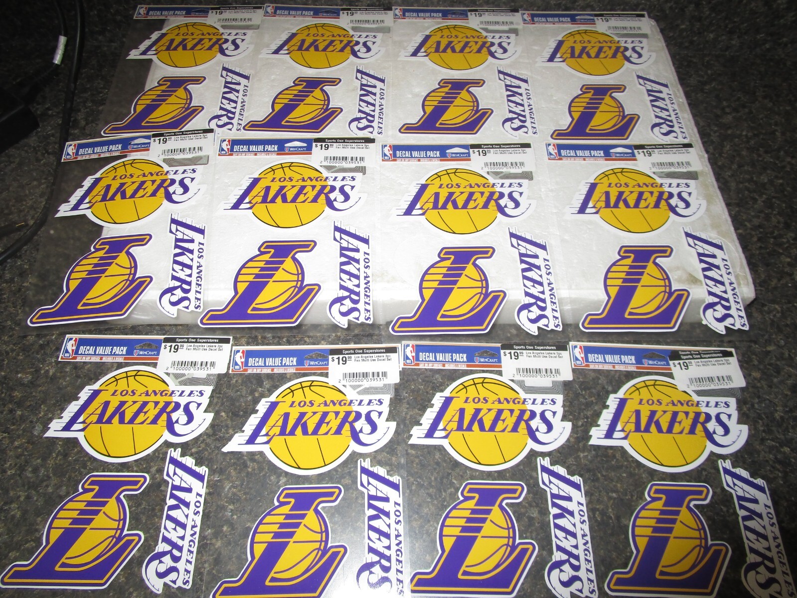 Lot of 12 Los Angeles Lakers 3 Fan Pack Vinyl Decal Stickers - NEW | eBay