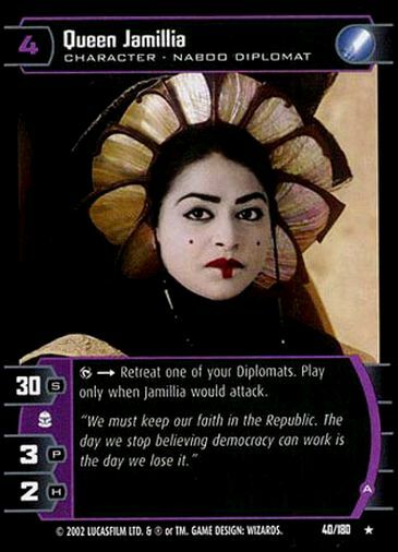 Star Wars TCG WOTC Attack Of The Clones Queen Jamillia (A) 40/180 | eBay