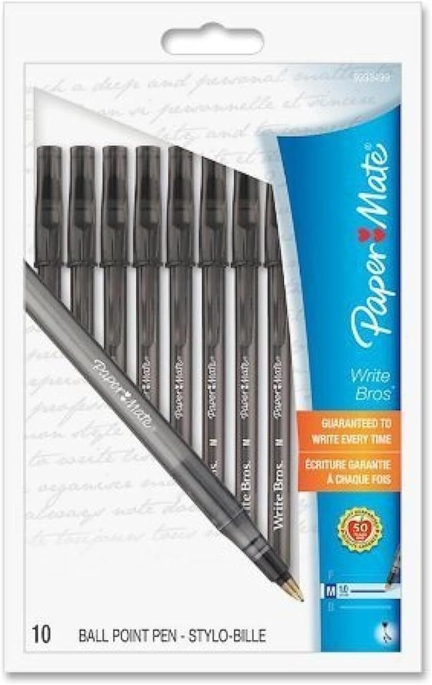 Paper Mate Write Bros Ballpoint Pens, Medium 10 Count (Pack of 1 ...