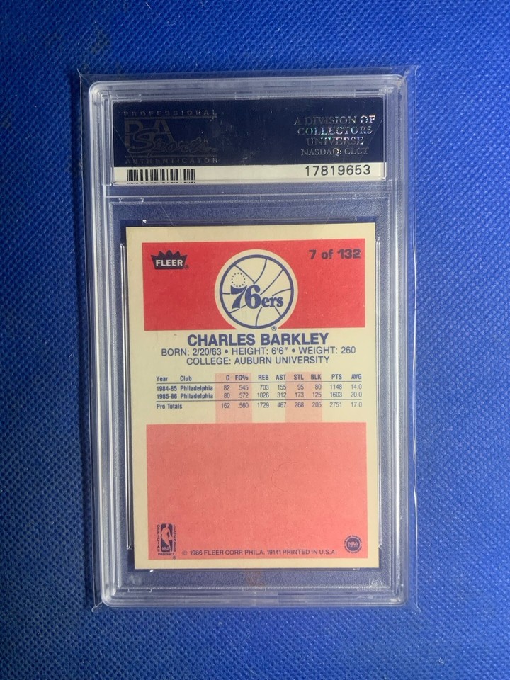 1986 FLEER #7 CHARLES BARKLEY ROOKIE RC PSA 10 | eBay
