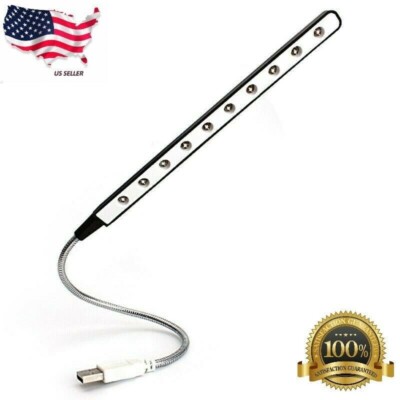 New Portable Black USB 10 LED Light for PC Notebook Laptop Keyboard Reading | eBay