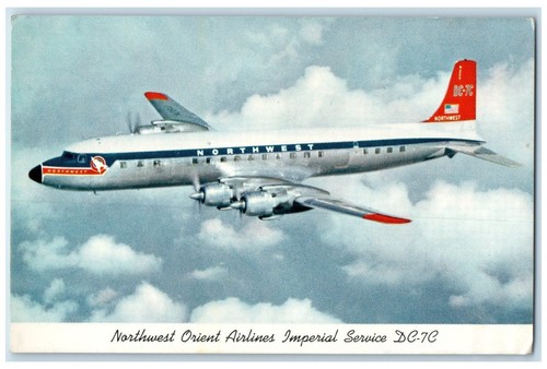 Northwest Orient Airlines Imperial Service DC-7C Unposted Vintage ...