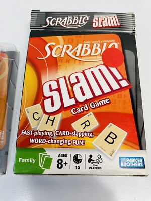 Scrabble Slam Word Card Game - Cards Sealed /open, slightly damaged box ...