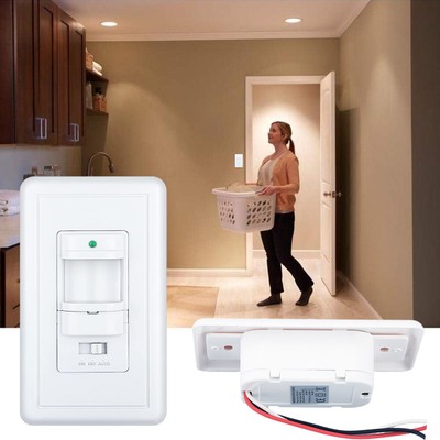 Auto On/Off Sensor Switch Motion Infrared PIR Occupancy Vacancy Wall ...