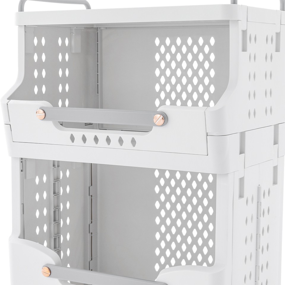 2-tier Movable Laundry Basket Laundry Hamper w/ Wheels Laundry ...
