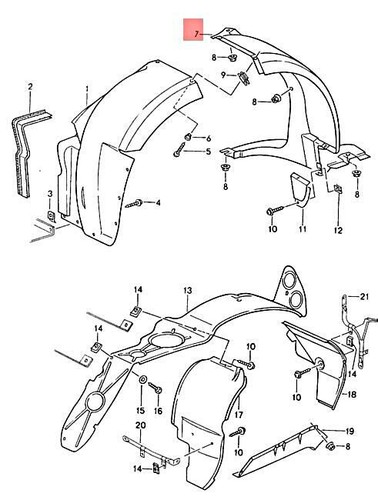 Genuine PORSCHE 911 Carrera Wheel Housing Liner Right Front 96550420401 ...