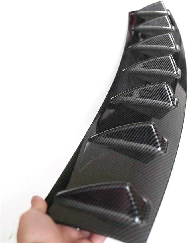 Universal Carbon Look Rear Lower Bumper Diffuser Fin Spoiler Lip Wing ...