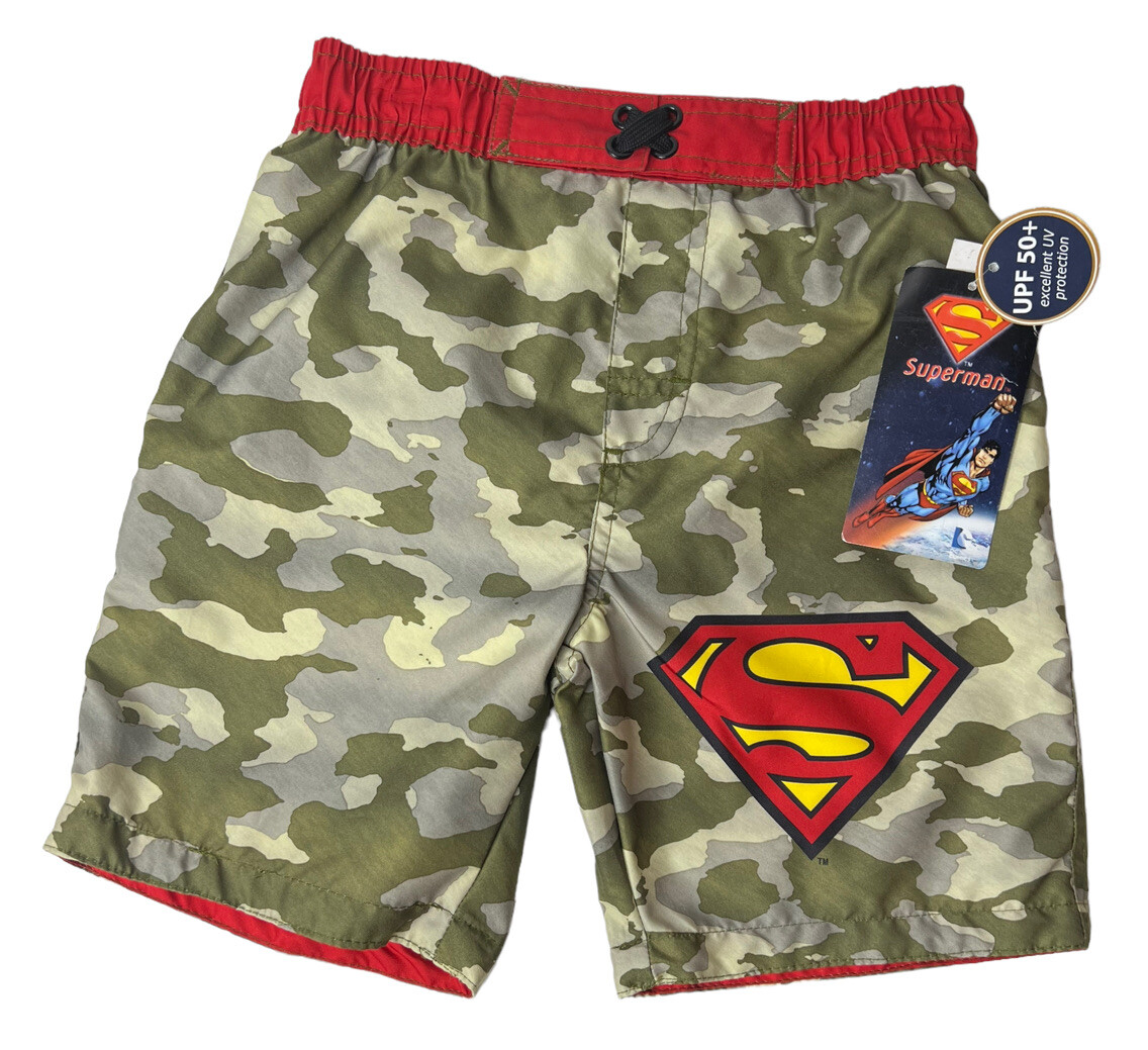 DC/Warner Bros Superman Camoflague Swim Shorts/Trunks 50+UPF Boys Size ...
