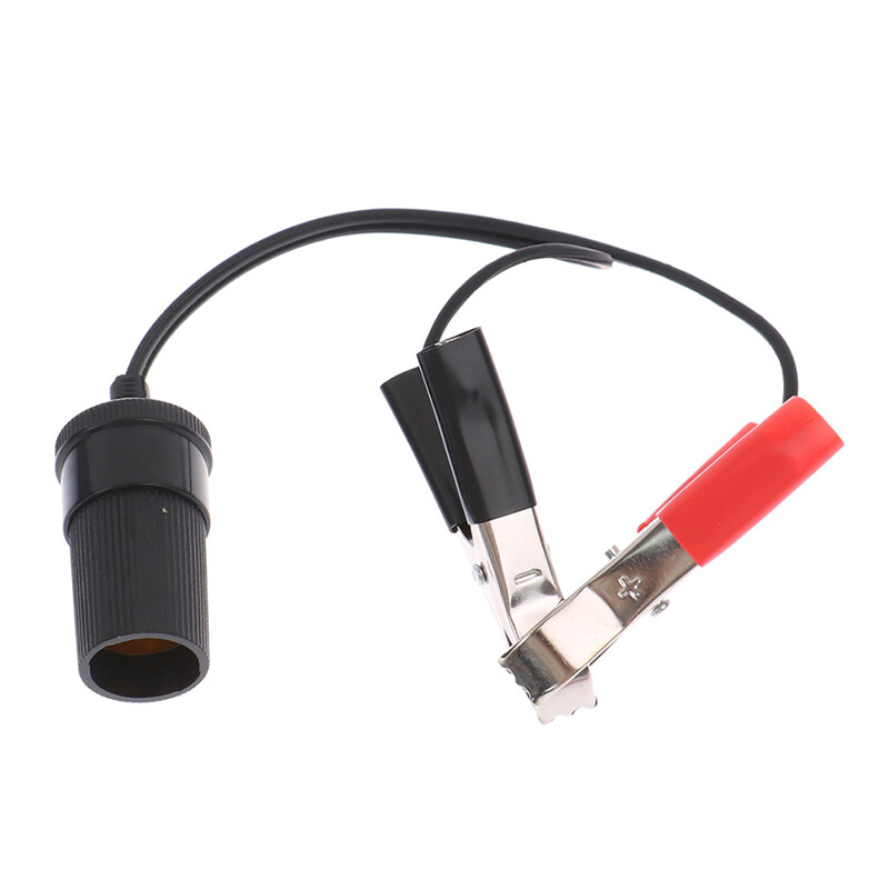 12 Volt Battery Terminal Clip-on Power Socket Adapter Plug Car Boat Van ...