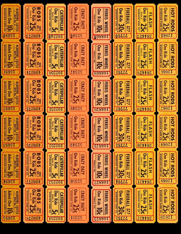 333 Vintage Tickets PDF printable DIGITAL Art download Junk Journal ...