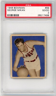George Mikan 1948 Bowman Rookie #69 Lakers HOF PSA 2 GOOD | eBay