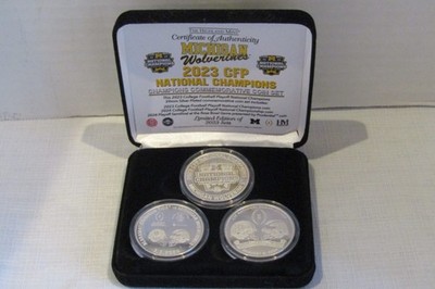 Michigan Wolverine 2023 National Championship Highland Mint LE Silver 3 ...