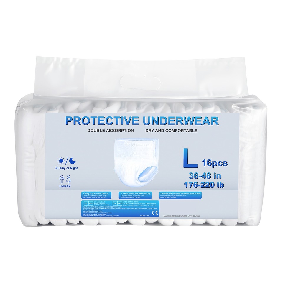 Uimoso Adult Disposable Underwear Pull On Up Brief Diapers Men Women L ...