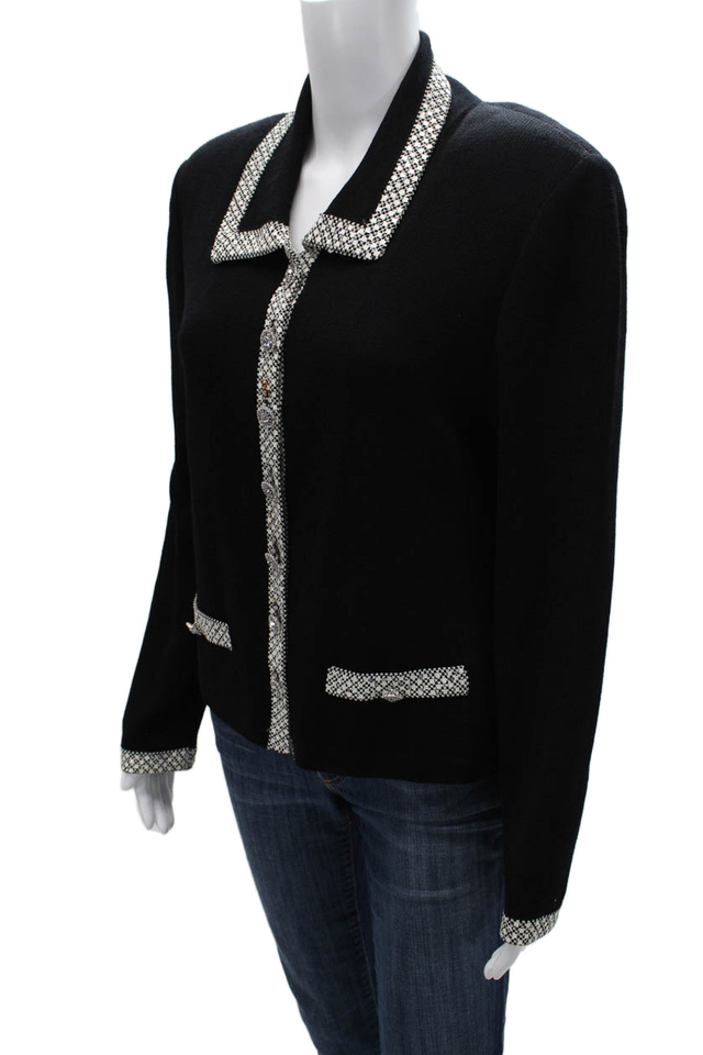 St. John Evening By Marie Gray Women Blazer Black Button Long Sleeve ...