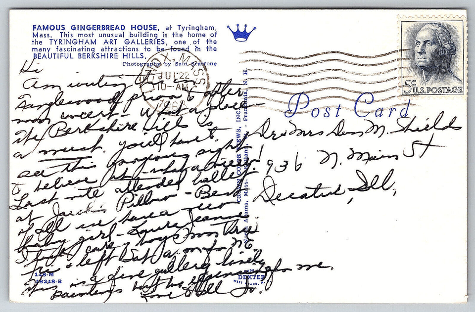 Tyringham MA-Massachusetts, Famous Gingerbread House, Vintage Antique ...