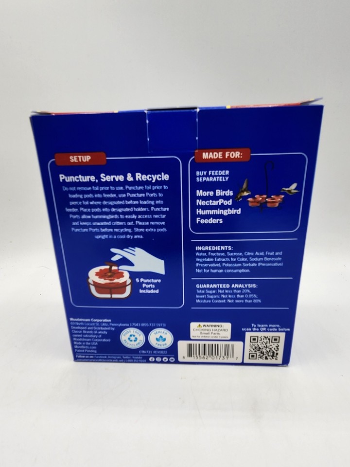 More Birds Hummingbird Nectar Pods Refill x8 - 3fl. Oz. Pods (Eight in ...