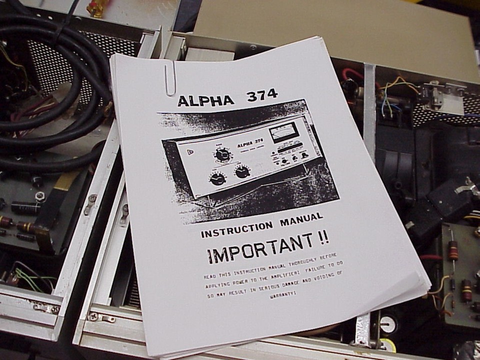 ETO ALPHA 374 HF BANDPASS POWER AMP 3 TUBE WITH SPARE 374 PARTS UNIT ...