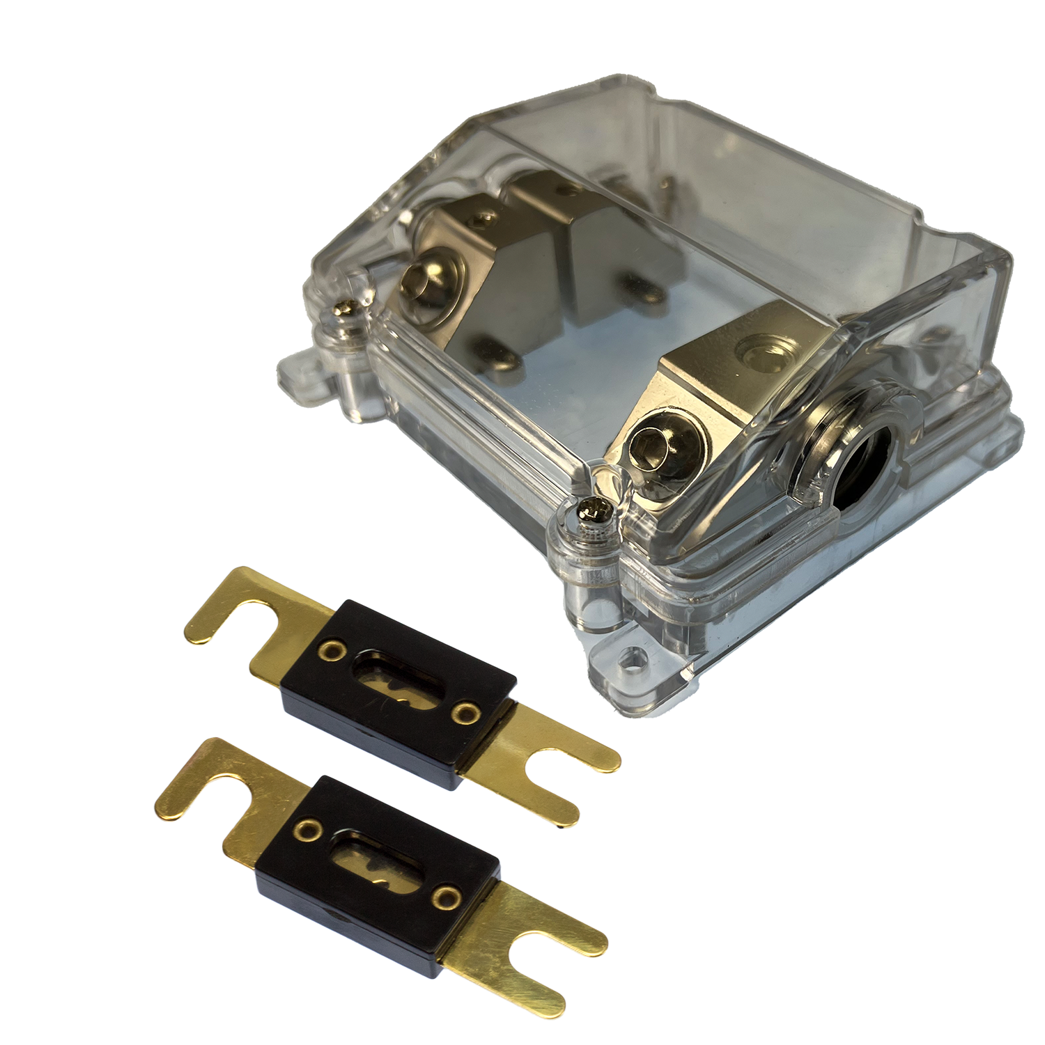 Nickel Dual ANL Fuse holder 1/0 AWG Input to 2ea 4 AWG output Incl. 2 ...