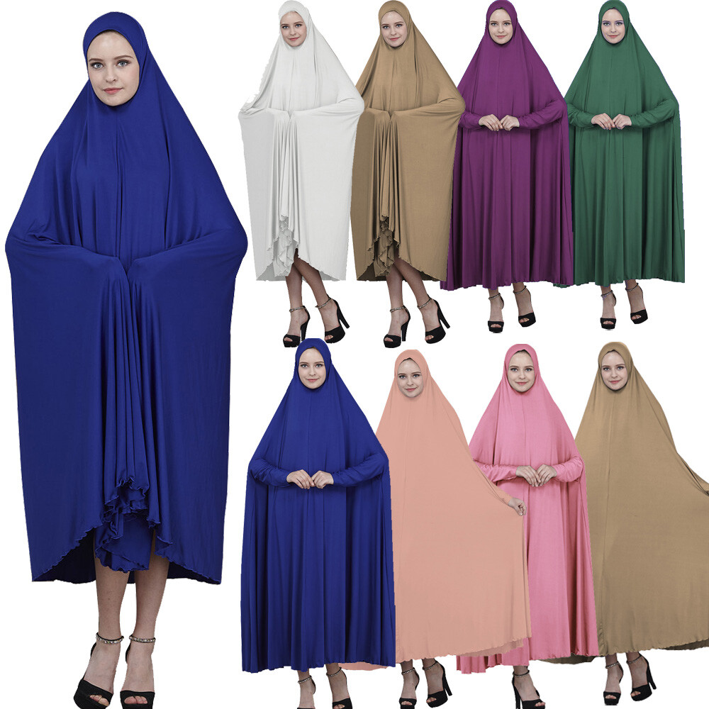 Muslim Overhead Khimar Long Caftan Women Prayer Hijab Dress Abaya ...