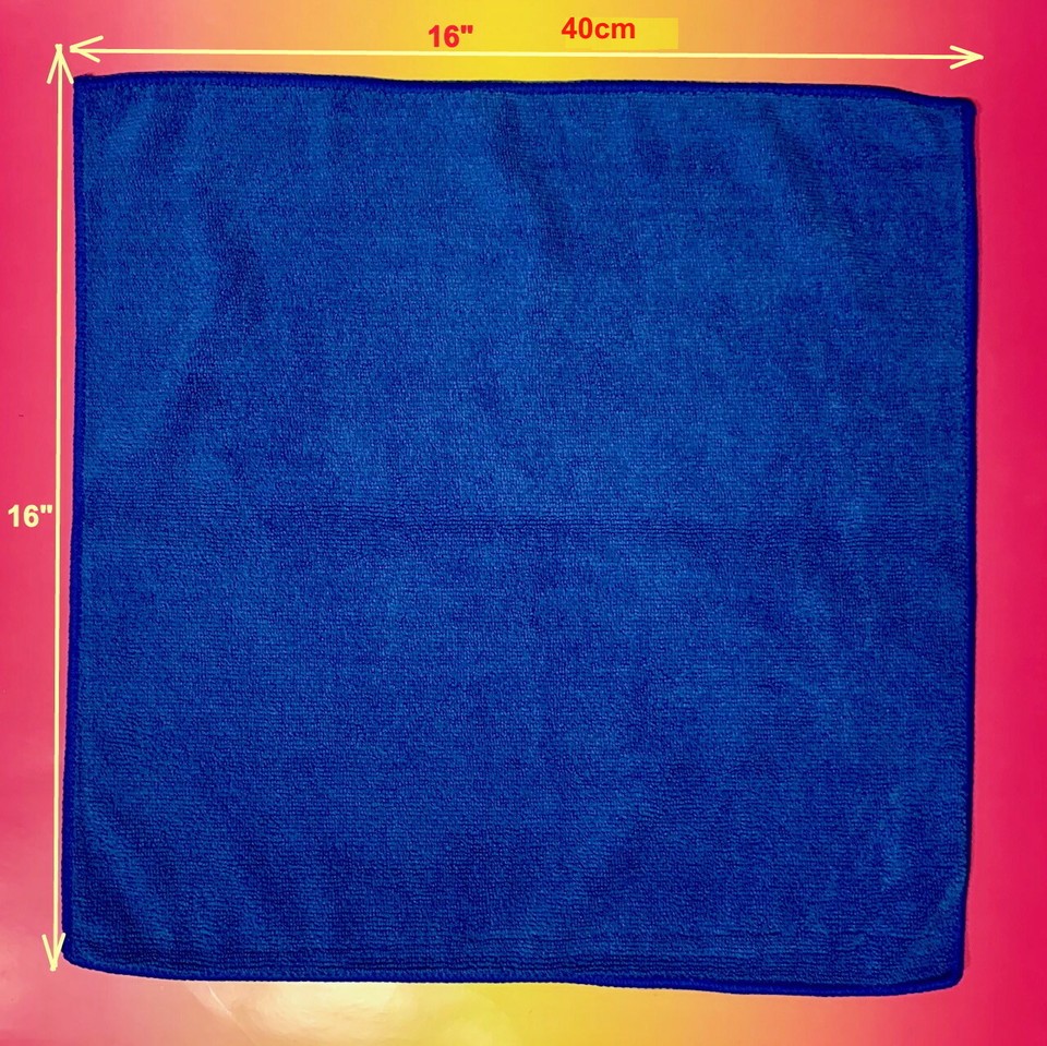 6 BLUE NAVY MICROFIBER CLEANING WASH CLOTH KITCHEN TOWEL 16"x16 ...
