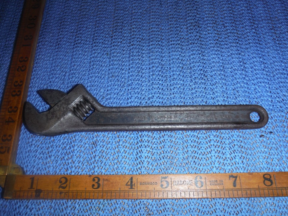 RARE ANTIQUE VINTAGE BAHCO 8" # 81 ADJUSTABLE SPANNER WRENCH UNUSUAL ...