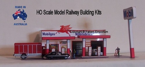 HO Scale Mobil Garage Petrol Gas Station Model Railway Building Kit ...