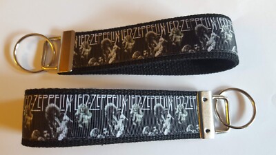 Led Zeppelin inspired 6" Keychain Key Fob Wrist Strap Key Ring Rock ...