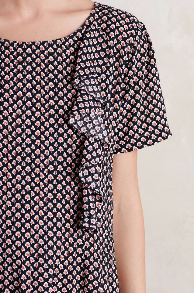 NEW Anthropologie Tylho Women's Black Ruffled Tunic Dress Size Small | eBay