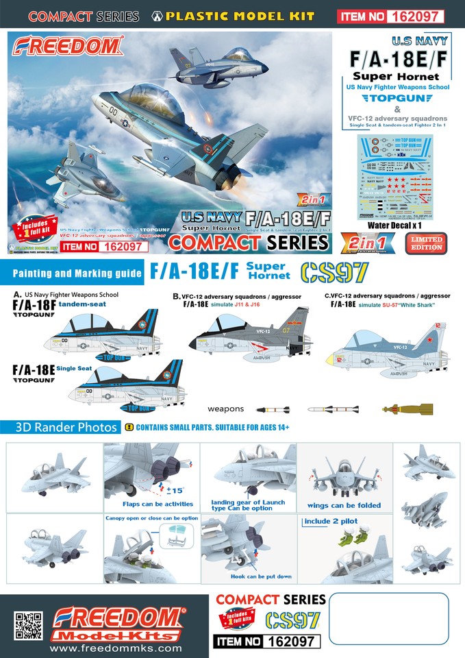 Freedom 162097 Q F/A-18E/F Super Hornet US NAVY - VFC-12 adversary ...