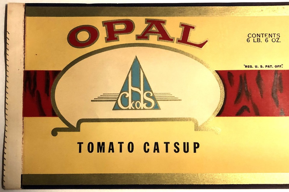 Opal Tomato Catsup Charles Hewitt & Son's Co. Label Large Vintage 1920 ...