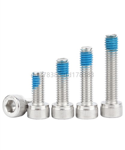 304 Stainless Steel Hex Socket Bolts Cap Head With Blue Patch Lock ...