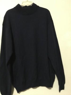 Linea Uomo Size XL Merino Wool Blend Navy Blue Men Sweater Turtle Neck ...