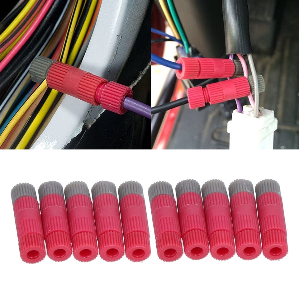 ⁺10PCS Wire Connector EX‑130r Red/Gray Line Quick Connection Terminal ...