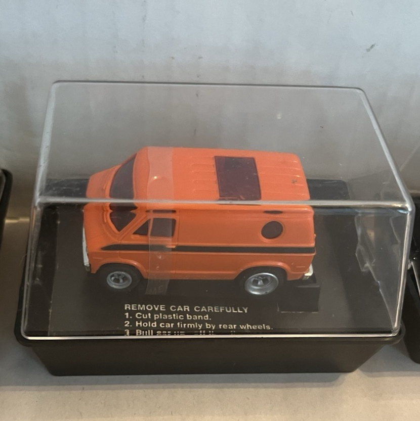 5 AFX Magna Traction Slot Car HO Lot POLICE ORANGE VAN ROAD RUNNER VEGA ...