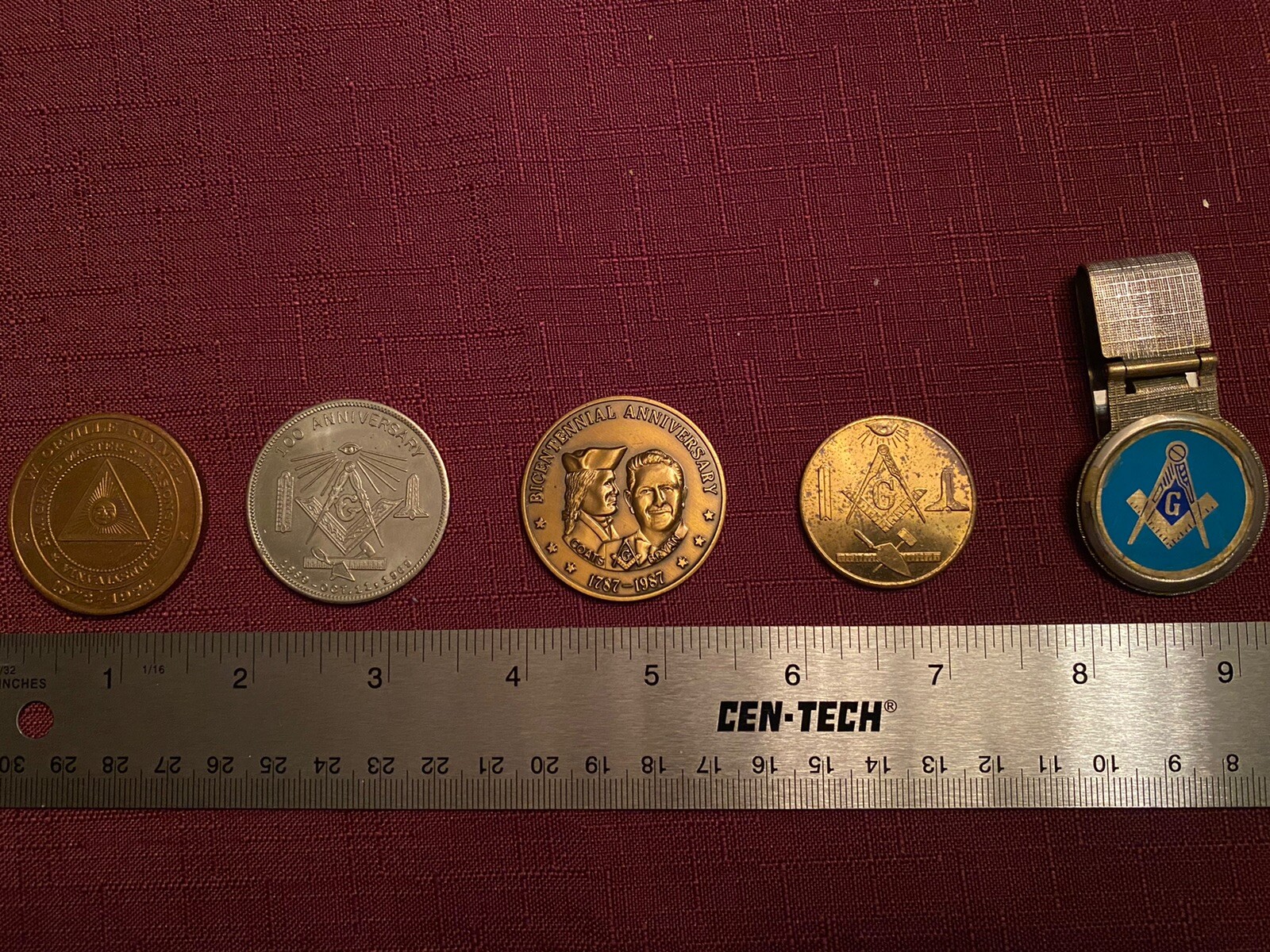 Various Freemason Masonic Coins And Money Clip | eBay