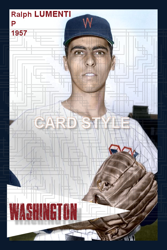 Ralph Lumenti - 1957 Washington Senators - choose a style - colorized ...