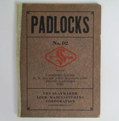 Vintage 1916 Slaymaker Lock Mfg.Antique Illustrated Padlock Catalog ...