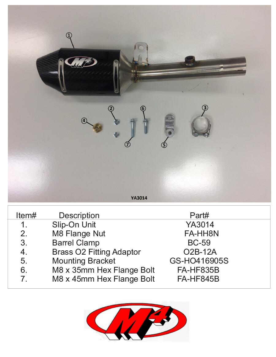 M4 Exhaust Carbon Fiber Street Slayer slip-on for 2015-2024 Yamaha R3 ...