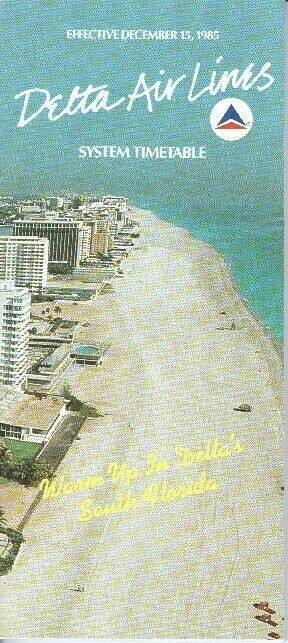 Delta Air Lines timetable 1985/12/15 | eBay