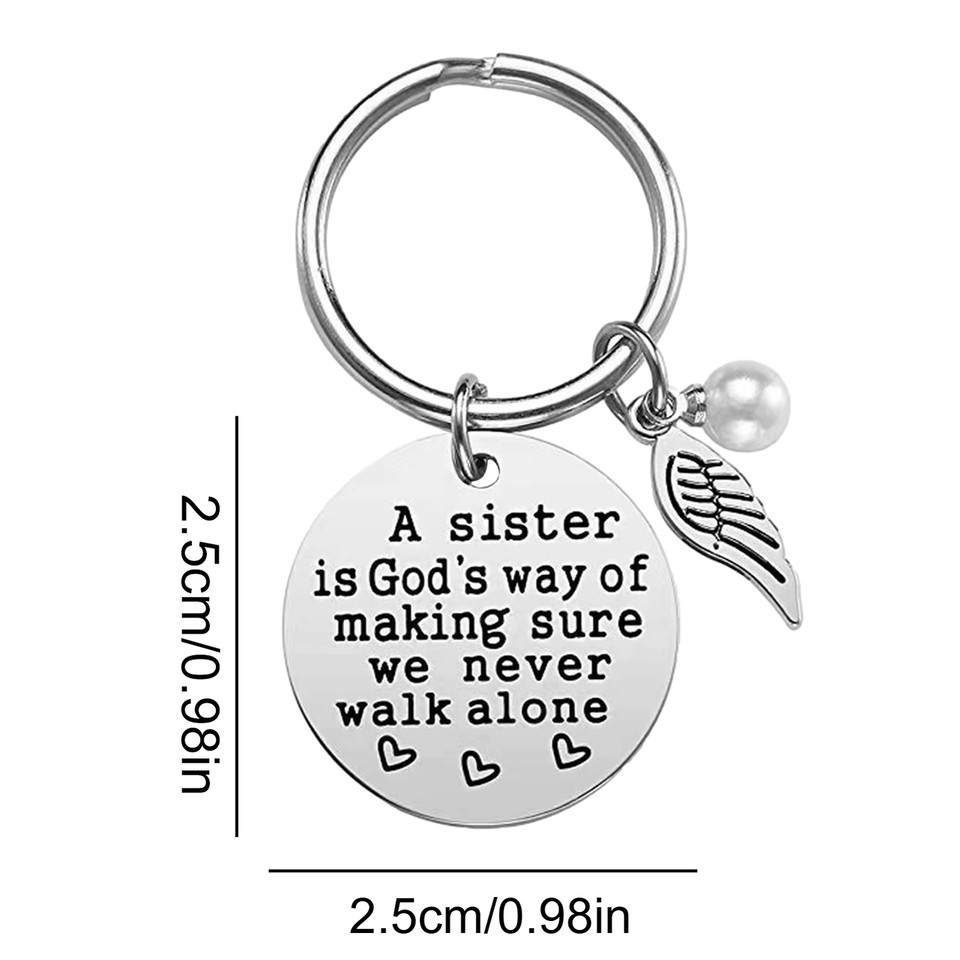 Sister Keychain Titanium Steel Key Chain Key Ring Gift for Best Friends ...