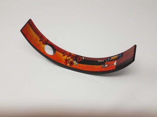 Vintage Wine Cradle By Le Handpainted Red Floral Black Lacquer Shiny w ...