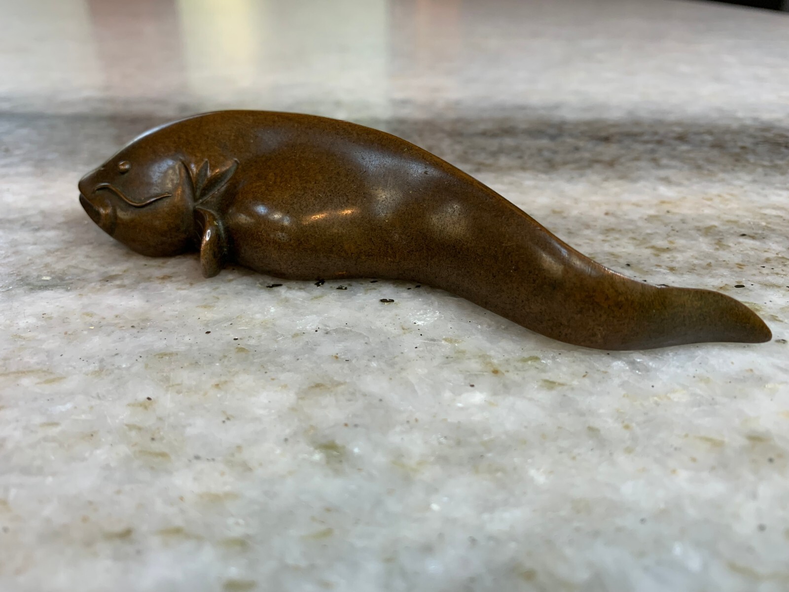 Antique Finely Cast/Ornate Japanese Catfish "Netsuke" Jizai Okimono ...