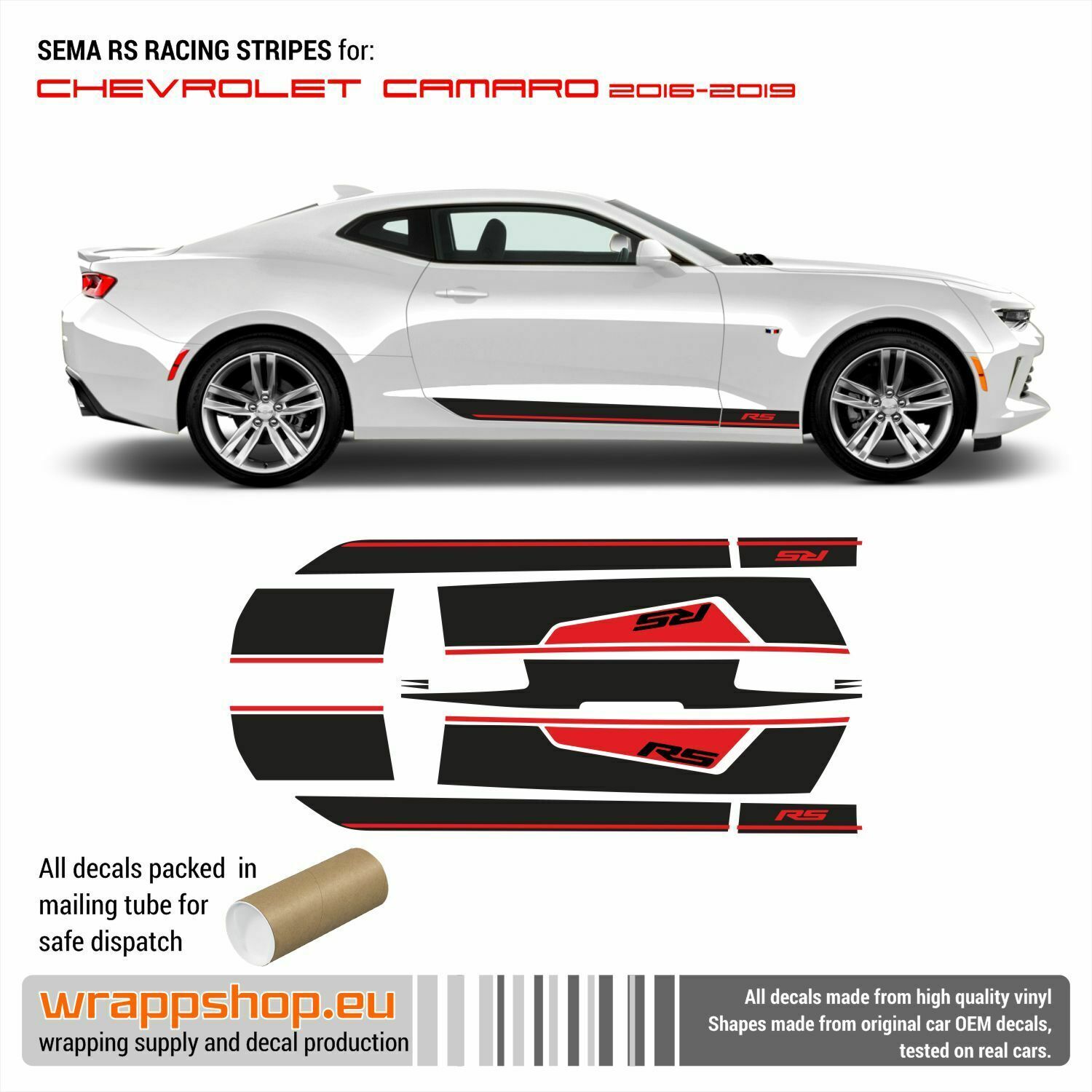 SEMA RS stripes decals for Chevrolet Camaro 2016 - 2019 | eBay Australia