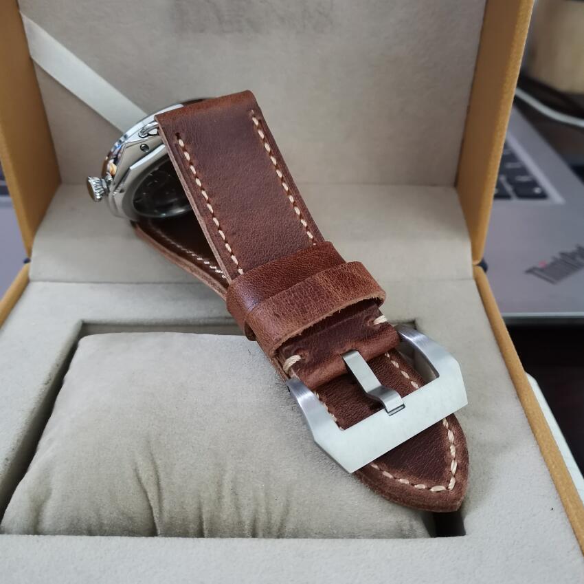 vintage blue watch brown strap men Limited Edition casual classic 47mm ...