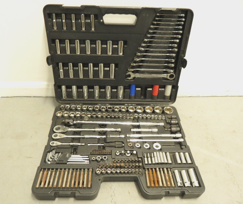 Large 200 Pc Halfords Advanced Wrench Socket Set Spanners Chrome ...