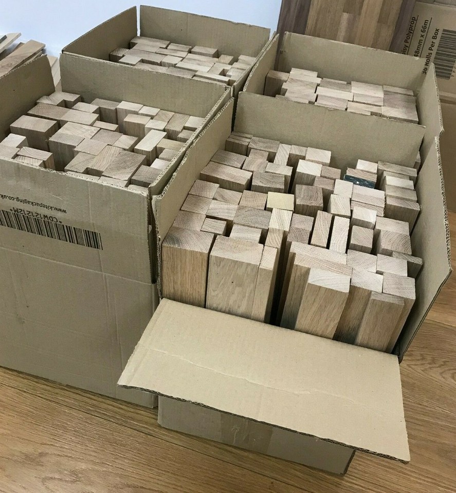 Solid Oak Wood Off Cuts 1 Box of timber for Woodworking craft | eBay UK