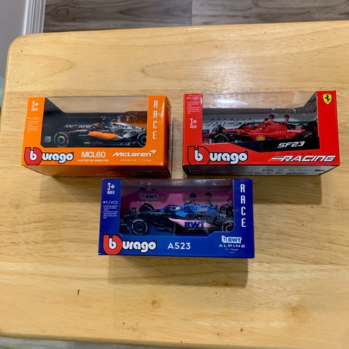 BURAGO F1 1/43 SCALE LOT OF (3) McLAREN,ALPINE,FORMULA RACING “GREAT ...