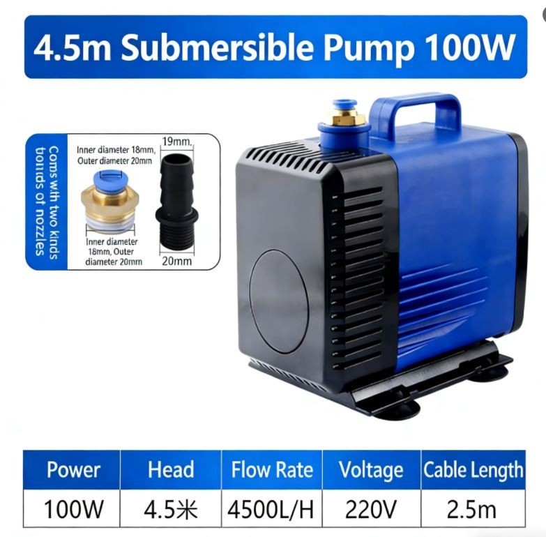 100W 4500L/H Engraving Machine Cooling Water Pump For CNC Spindle Motor ...